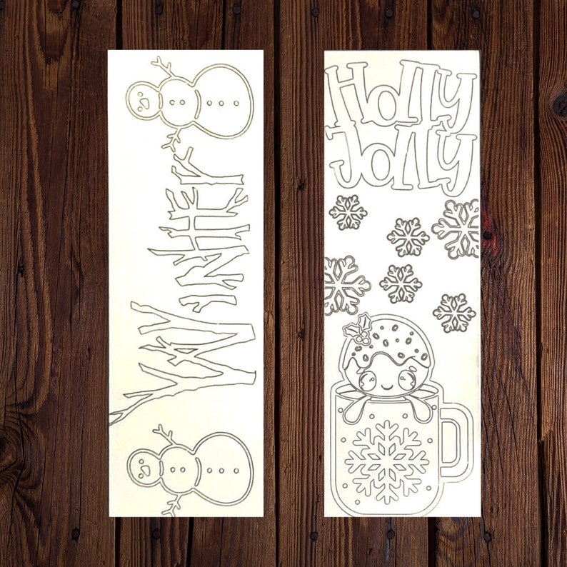 Custom Christmas Coloring Bookmarks | Coloring Therapy | Party Favors ...