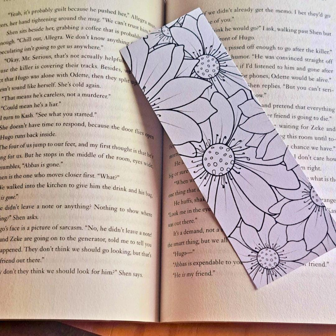 Original Spring Flower Coloring Bookmarks | Flower Color Therapy ...