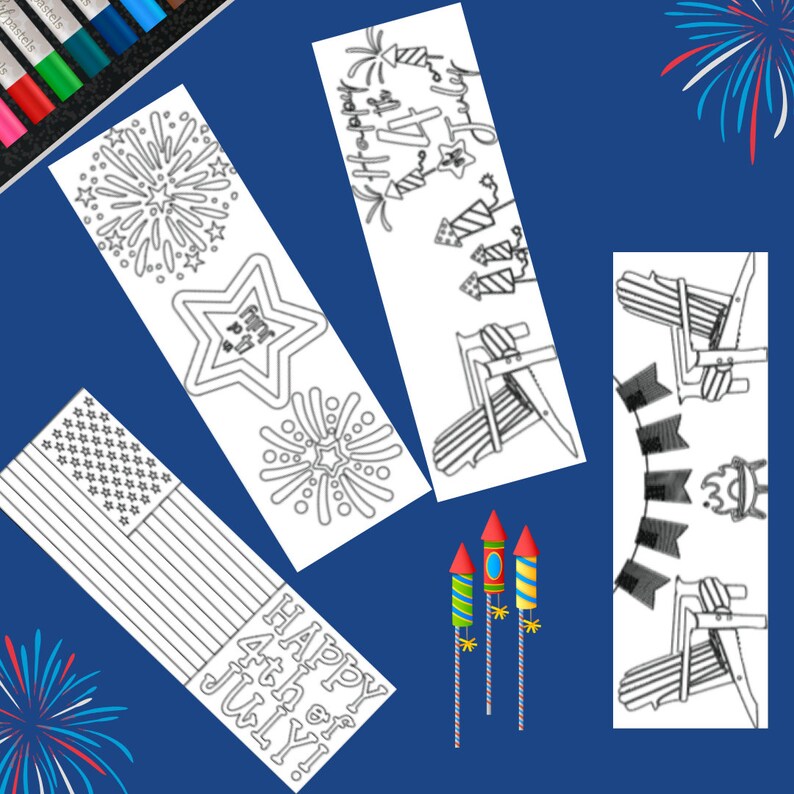 4th of July Coloring Bookmarks Coloring Bookmarks Fourth of July ...