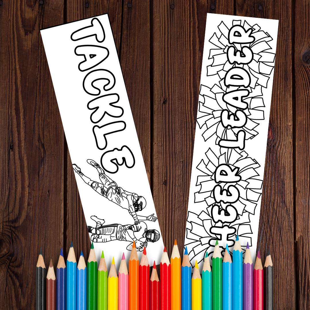Football Coloring Bookmarks for Kids: Game Day Party Favors (PDF ...