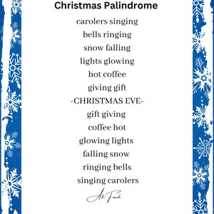 Christmas Palindrome Poem Christmas Poem Original Christmas Poem ...