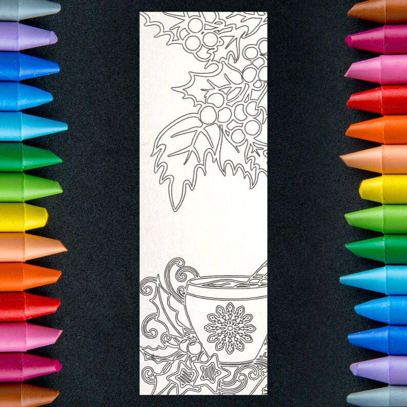 Custom Christmas Coloring Bookmarks | Coloring Therapy | Party Favors ...