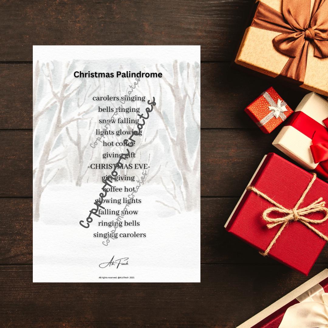 Christmas Palindrome Poem | Christmas Poem | Original Christmas Poem ...