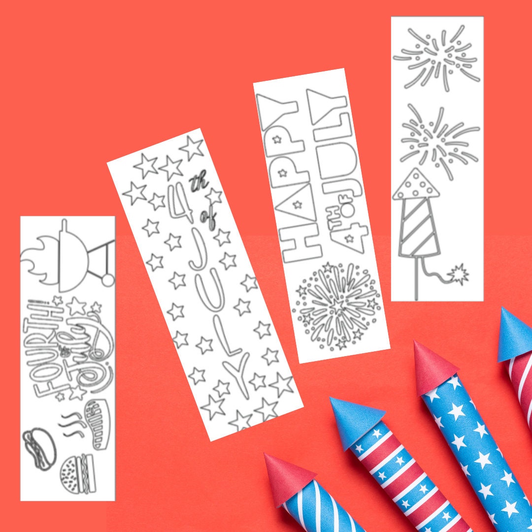 4th of July Coloring Bookmarks | Coloring Bookmarks | Fourth of July ...