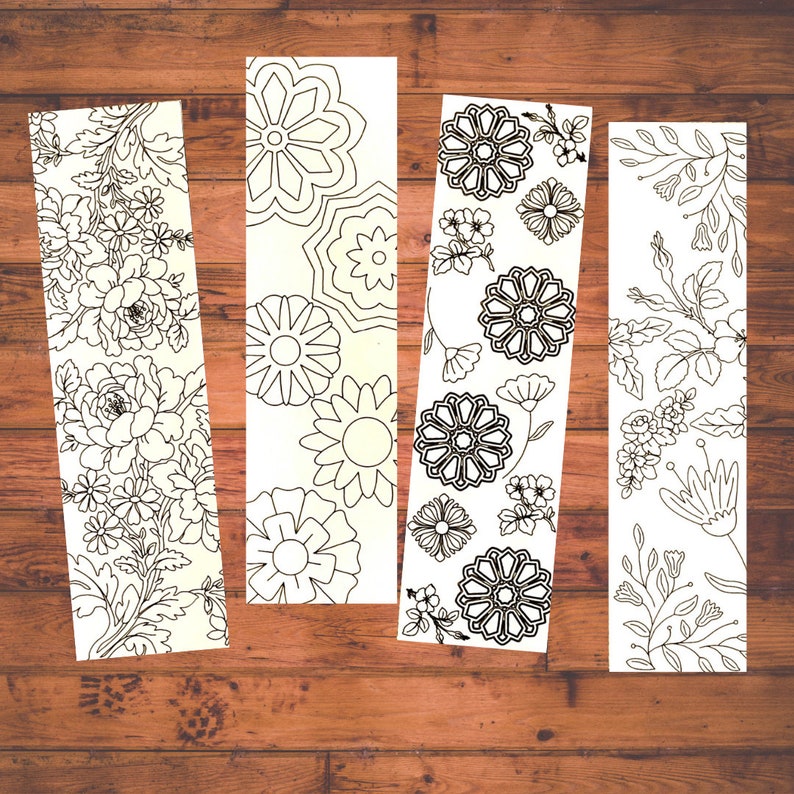 Spring Coloring Bookmarks | Flower Bookmarks | Party Favors | Classroom ...