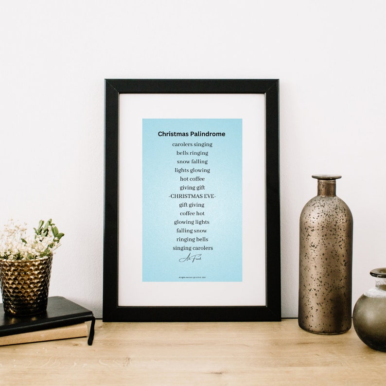 Christmas Palindrome Poem Christmas Poem Original Christmas Poem ...