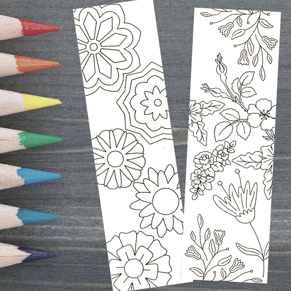Spring Coloring Bookmarks | Flower Bookmarks | Party Favors | Classroom ...