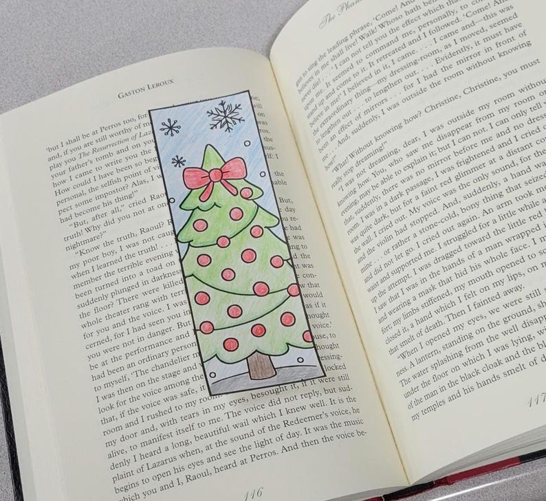 Christmas Coloring Bookmarks Printable, Christmas Craft, Holiday ...