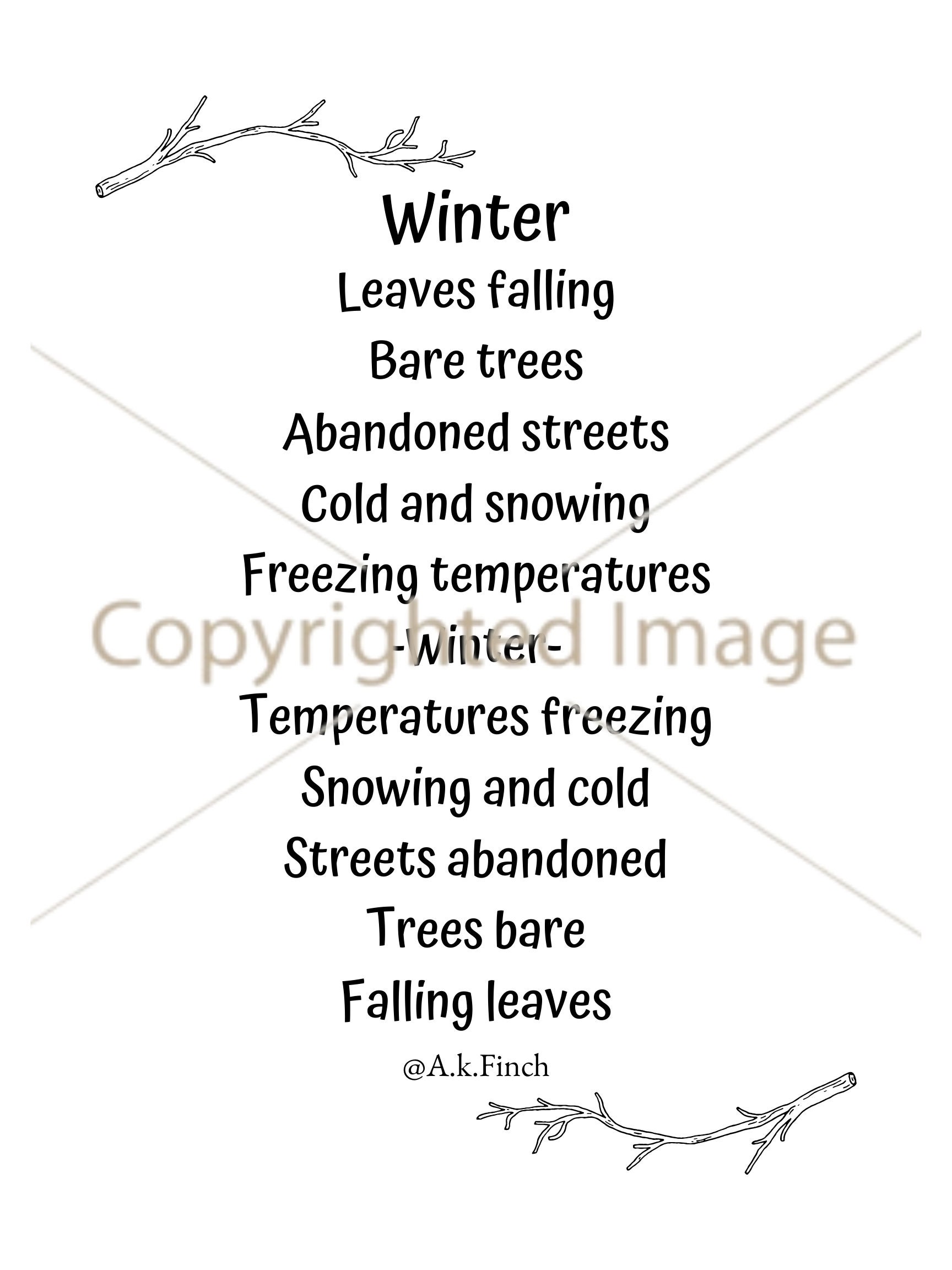Winter Poem, Poetry, Poster, Christmas, Trees, Palindrome - Etsy