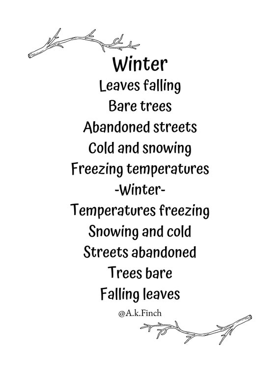 Winter Gedicht Poesie Poster Weihnachten Bäume Palindrom | Etsy