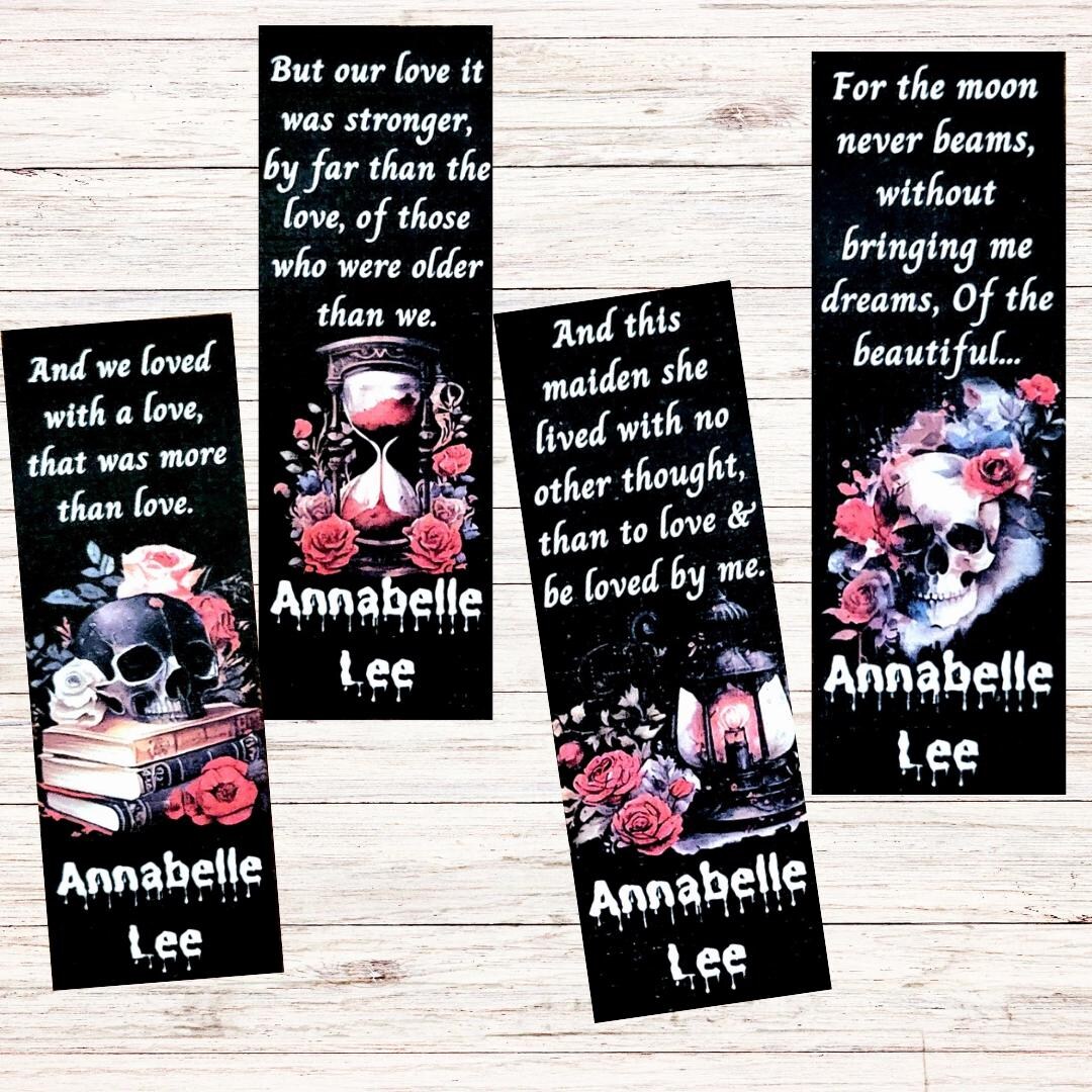 Annabelle Lee Collection Bookmarks | Edgar Allan Poe Poem | Book Lover ...