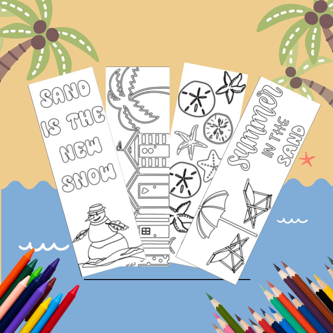 Original Summer Coloring Bookmarks | Coloring Bookmarks | Summer ...