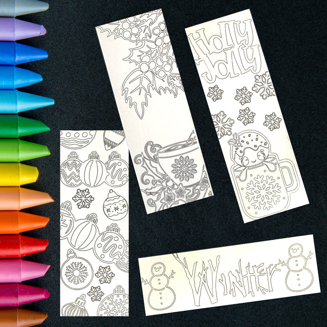 Custom Christmas Coloring Bookmarks | Coloring Therapy | Party Favors ...