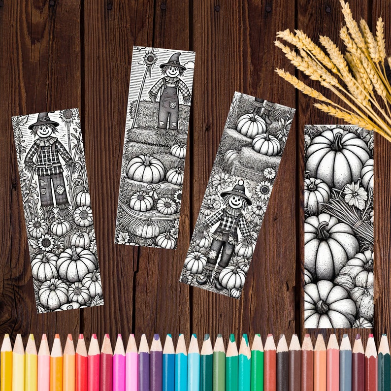 Custom Harvest Coloring Bookmarks | Original Bookmarks | Color Your Own ...