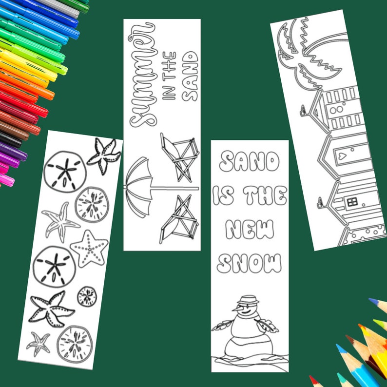 Original Summer Coloring Bookmarks | Coloring Bookmarks | Summer ...