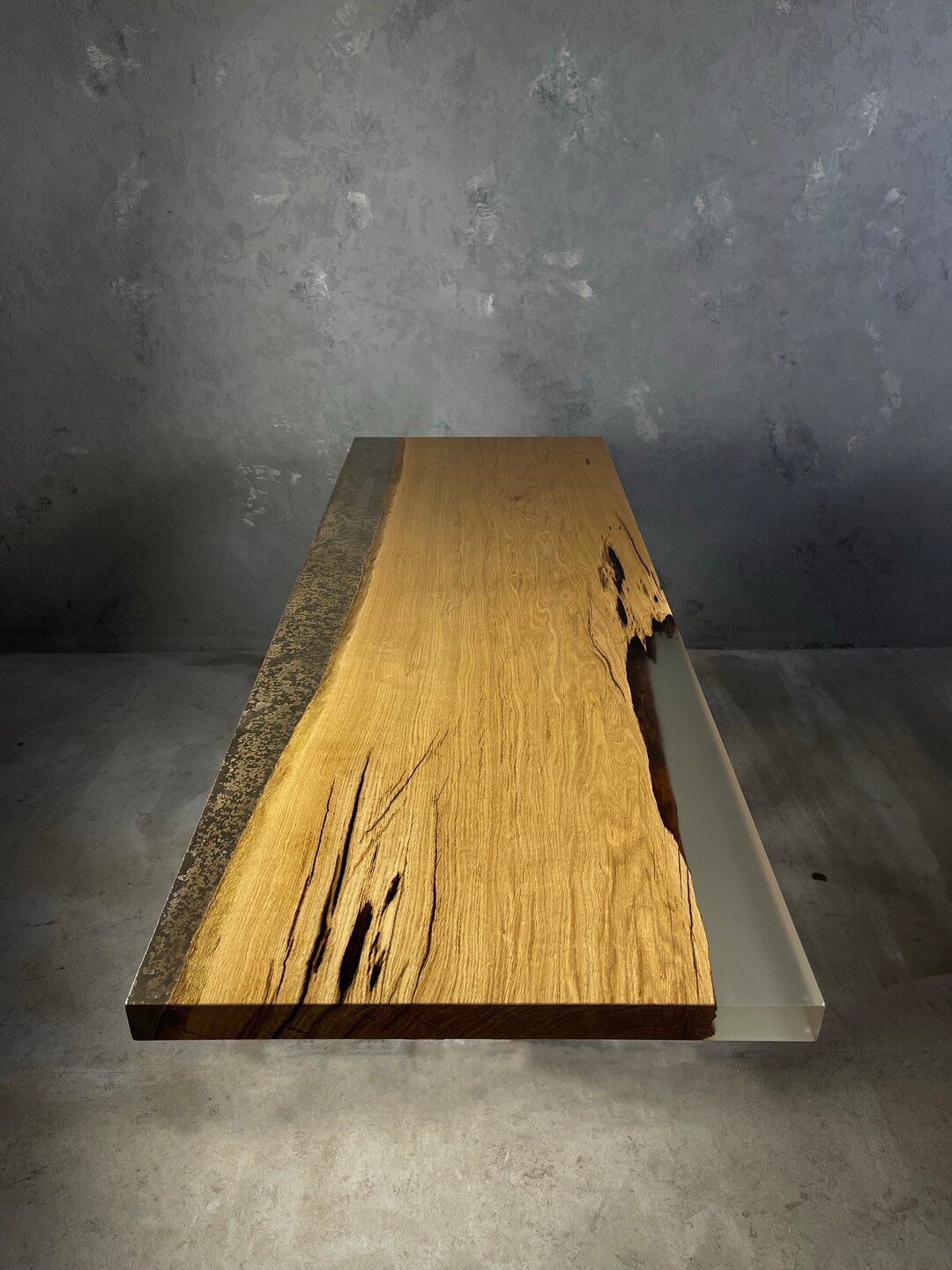 Oak Bronze Dining Table. Oak Table. Wooden Table. Slab Table. Sliva ...