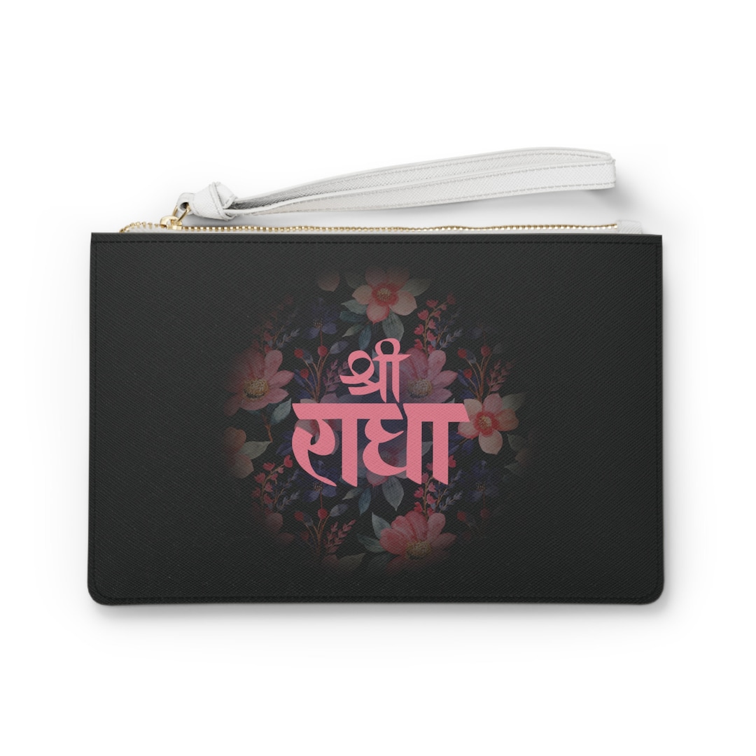 Sri Radha Floral Shadow Vegan Leather Clutch Bag Bhakti Bhakti Yoga ...