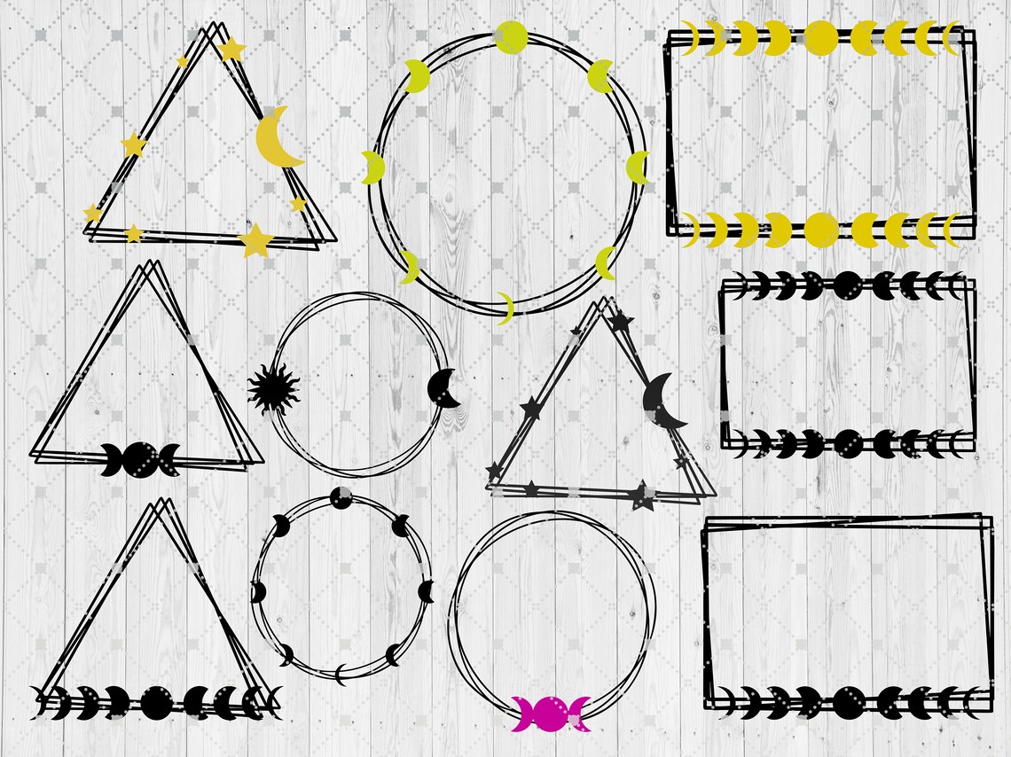 Moon Phase Frames SVG Digital Cut Files for Cricut Shapes | Etsy
