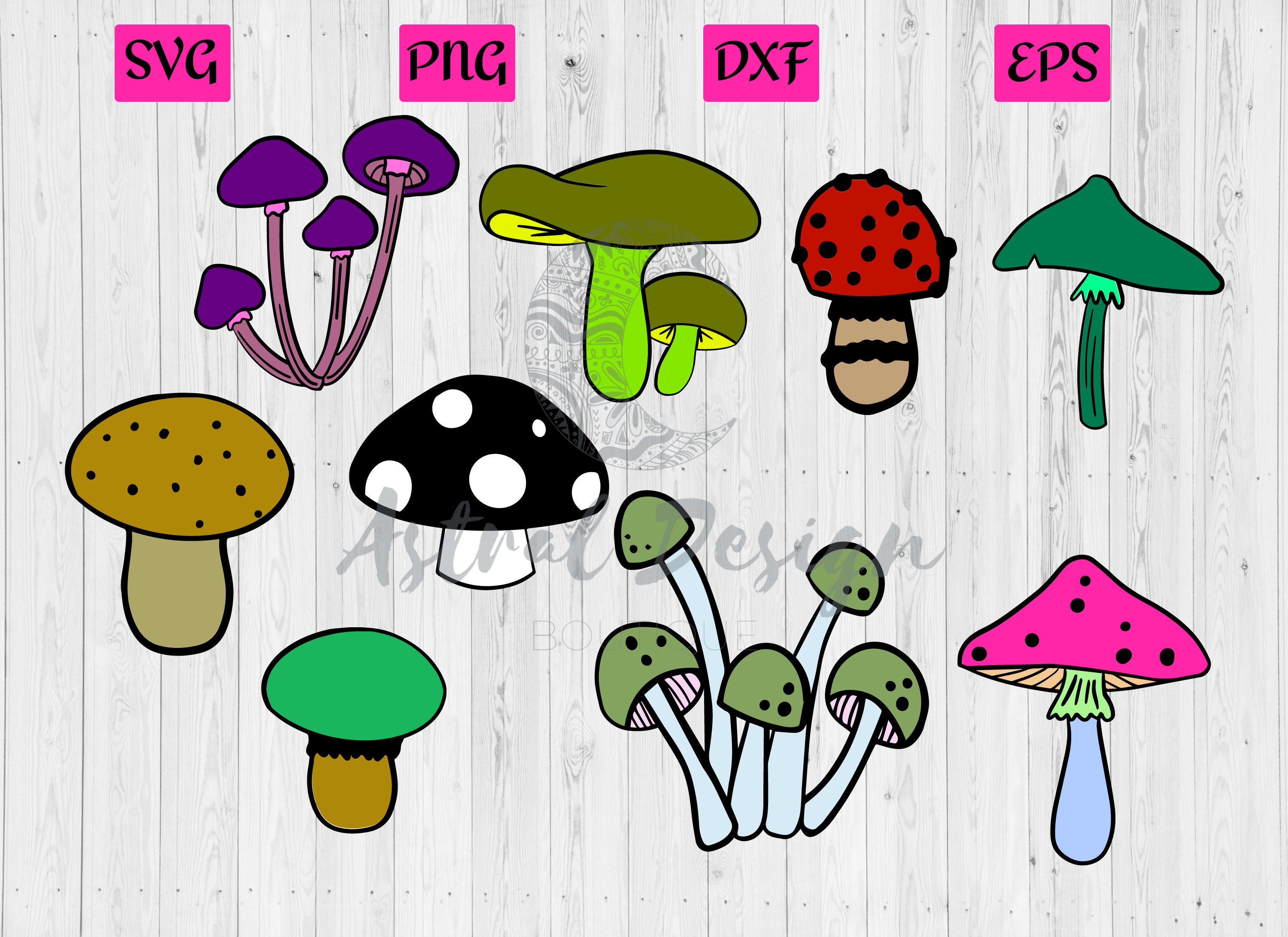 Mushroom SVG Bundle Cut Files for Cricut Silhouette - Etsy