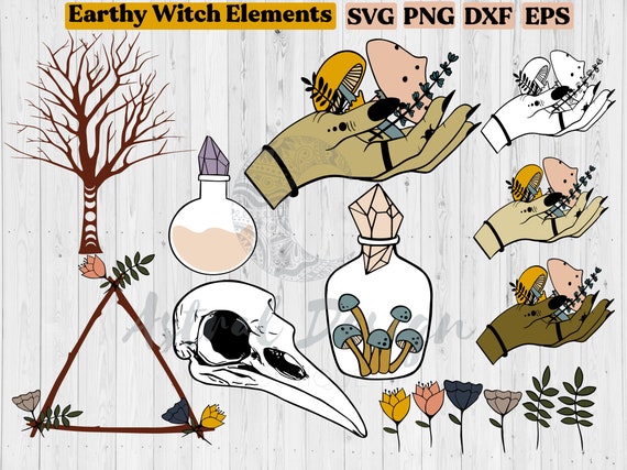Earthy Witch SVG Cut File para Cricut Laser Witchy Hand | Etsy México