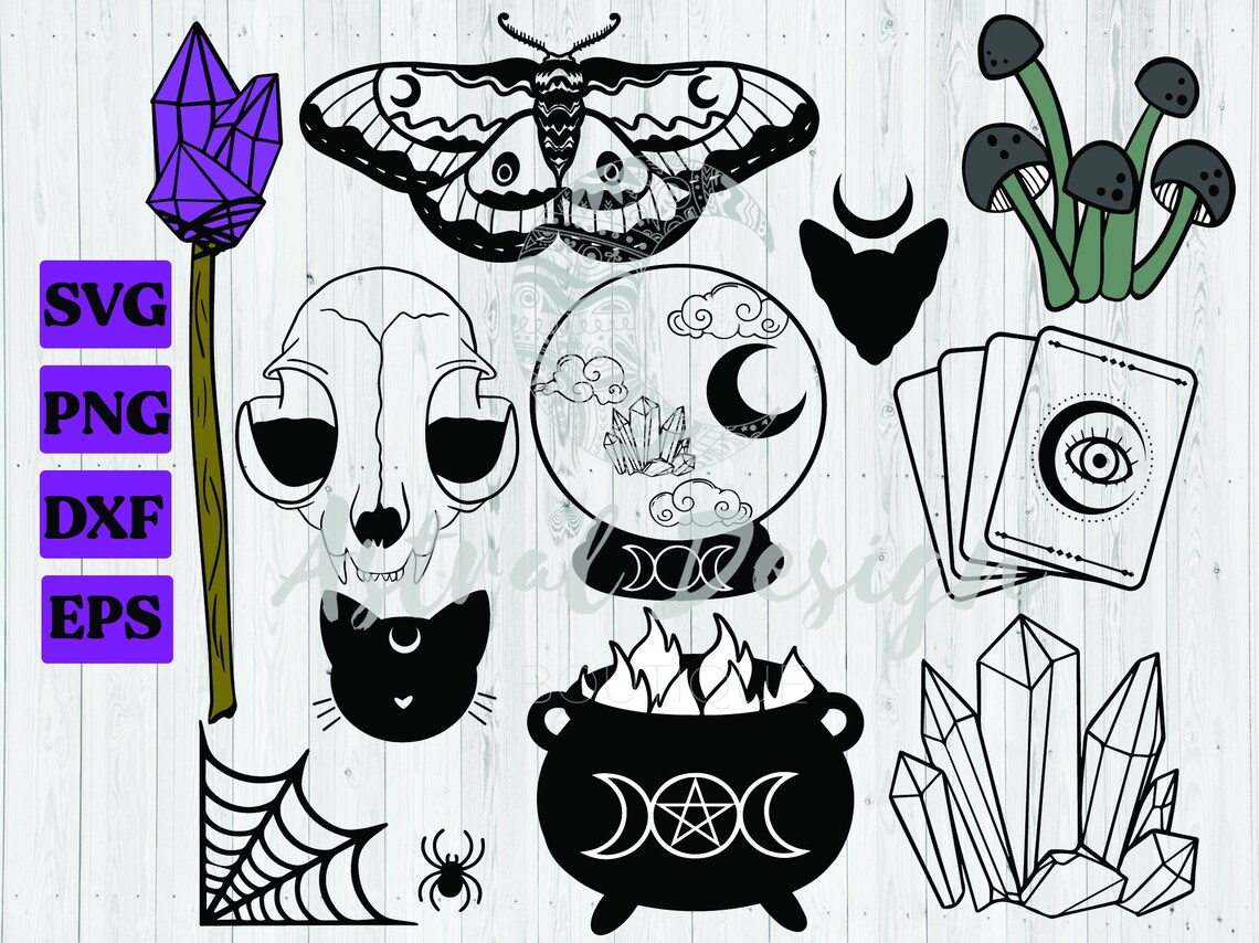 Witchy Gothic SVG Bundle Cut Files for Cricut Magic Wand - Etsy