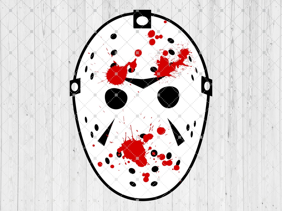 Hockey Mask Blood Splatter SVG, Digital Cut Files for Cricut Silhouette ...