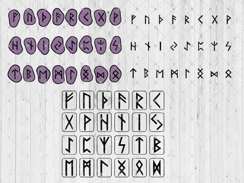 Simboli rune SVG, alfabeto vichingo, file di taglio nordico per Cricut ...