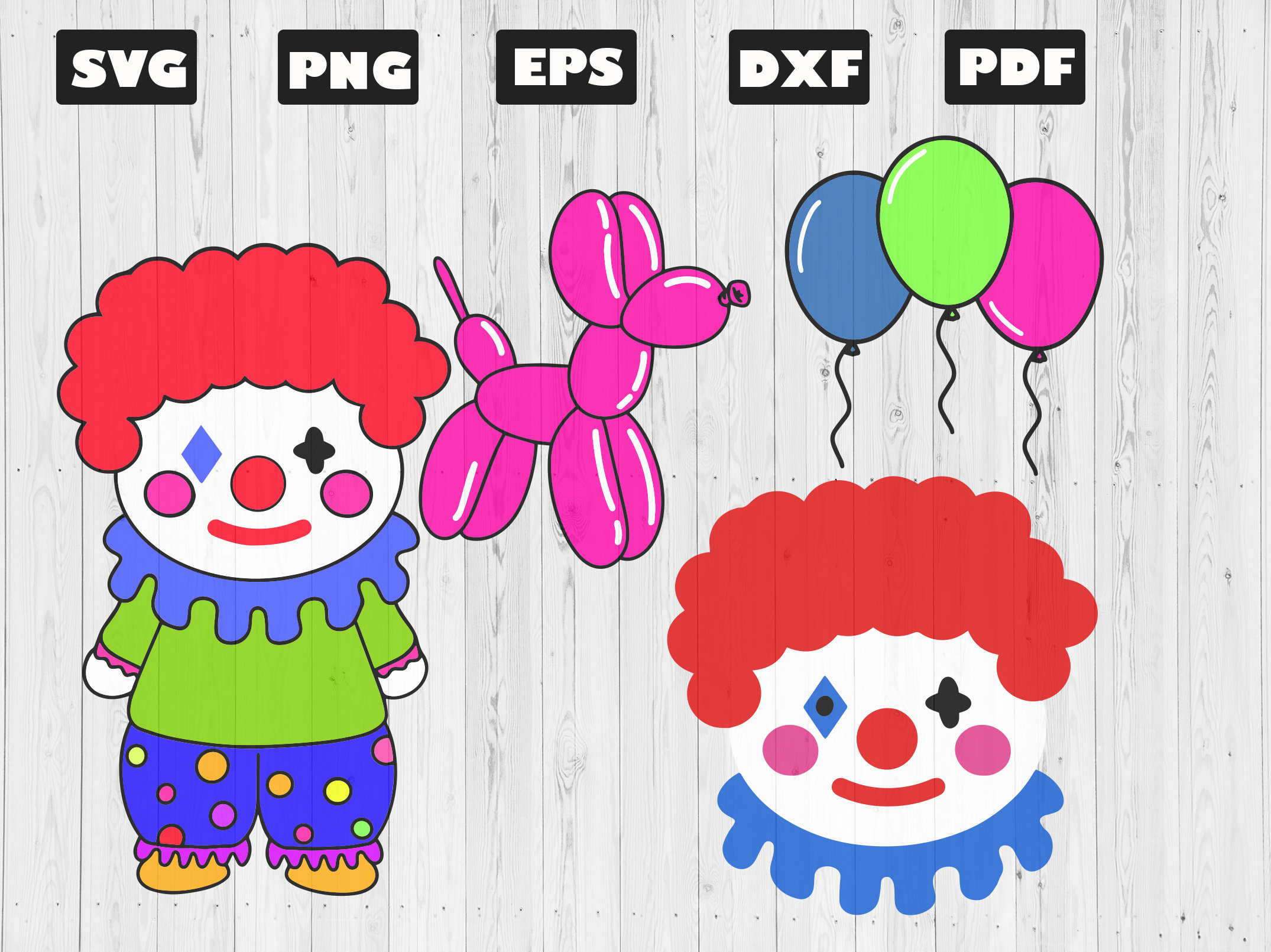 Clown With Balloons Clipart