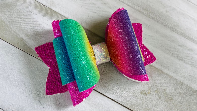 Triple Loop Party Bow SVG Template Hair Bow PNG Pattern - Etsy