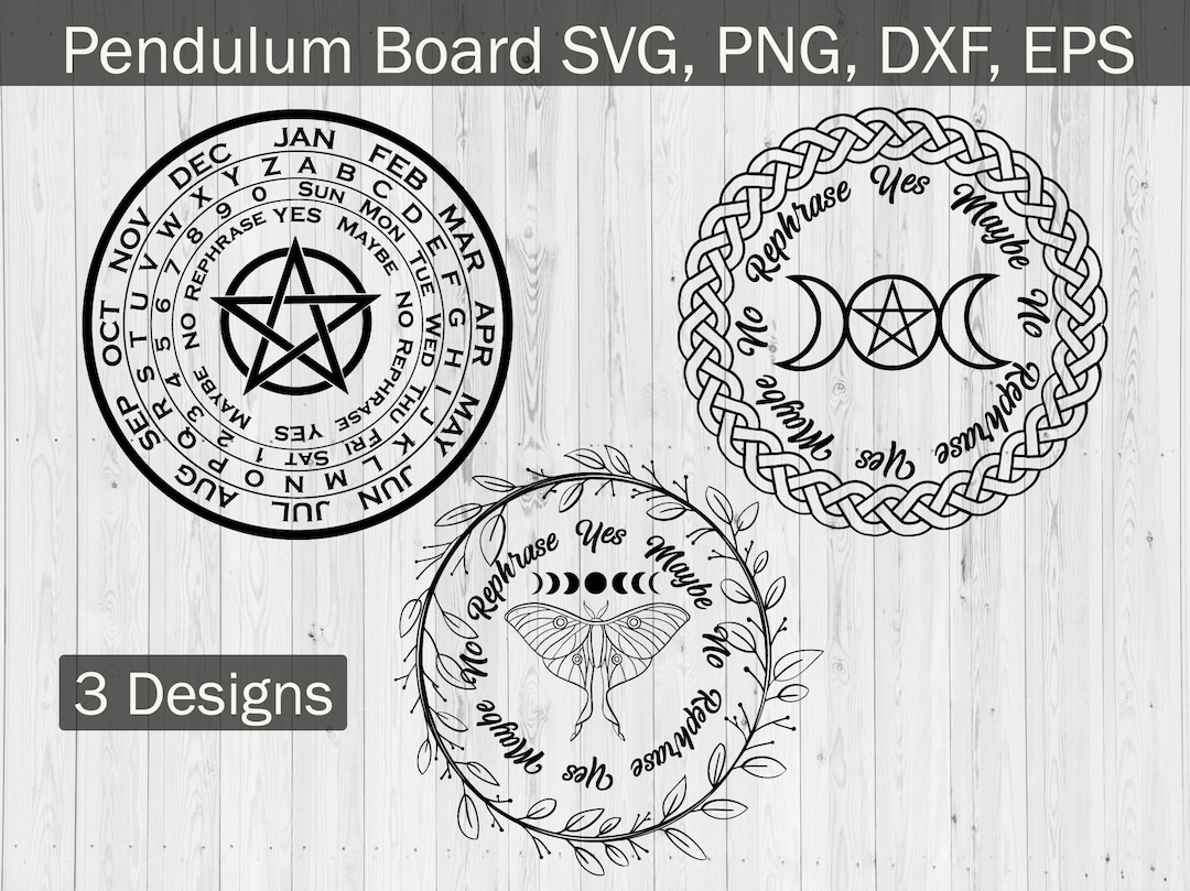 Pendulum Board SVG Cut Files for Cricut | Ouija Spirit Board SVG ...