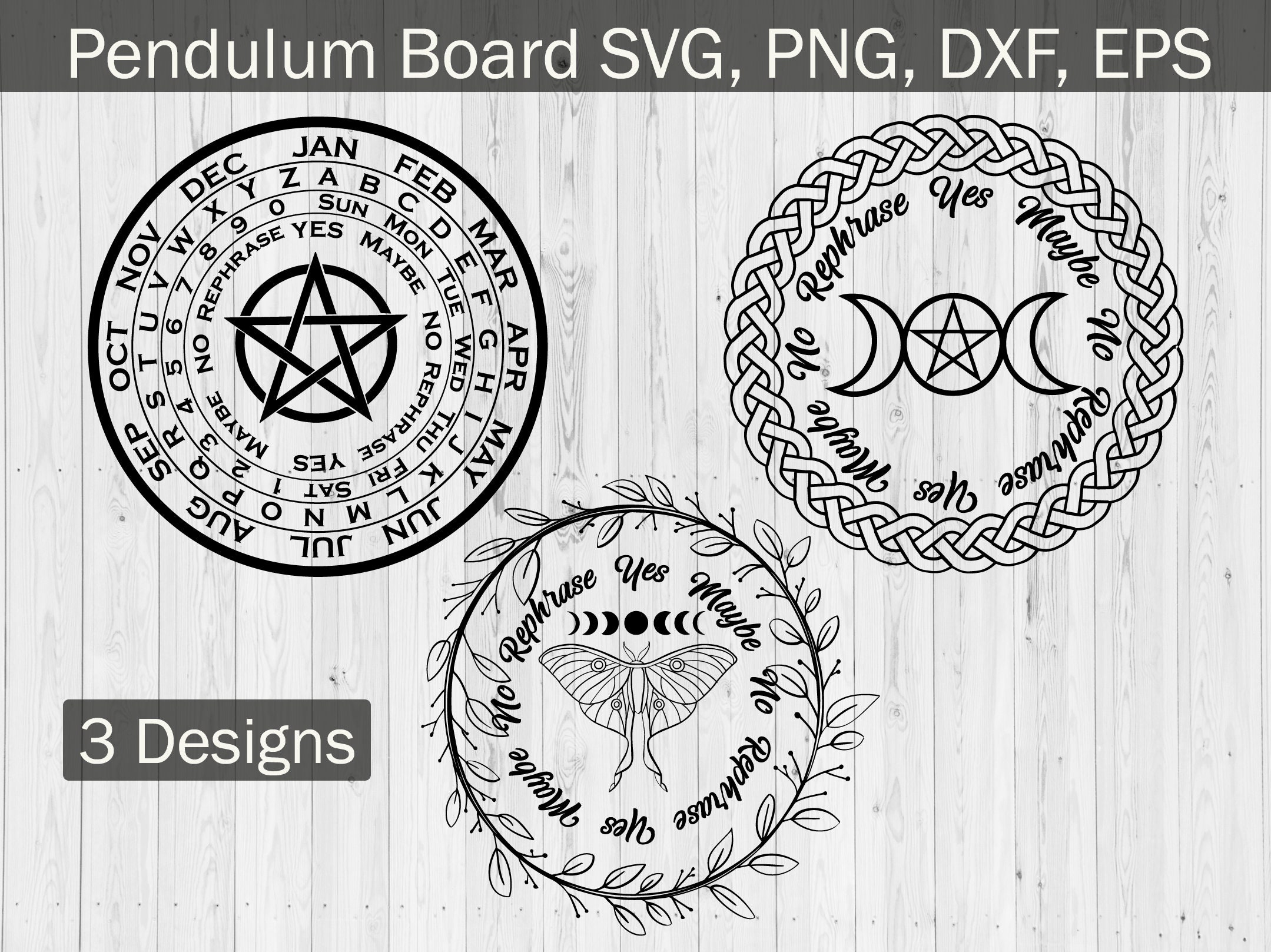 Pendulum Board Svg Cut Files For Cricut Ouija Spirit Board Etsy Australia