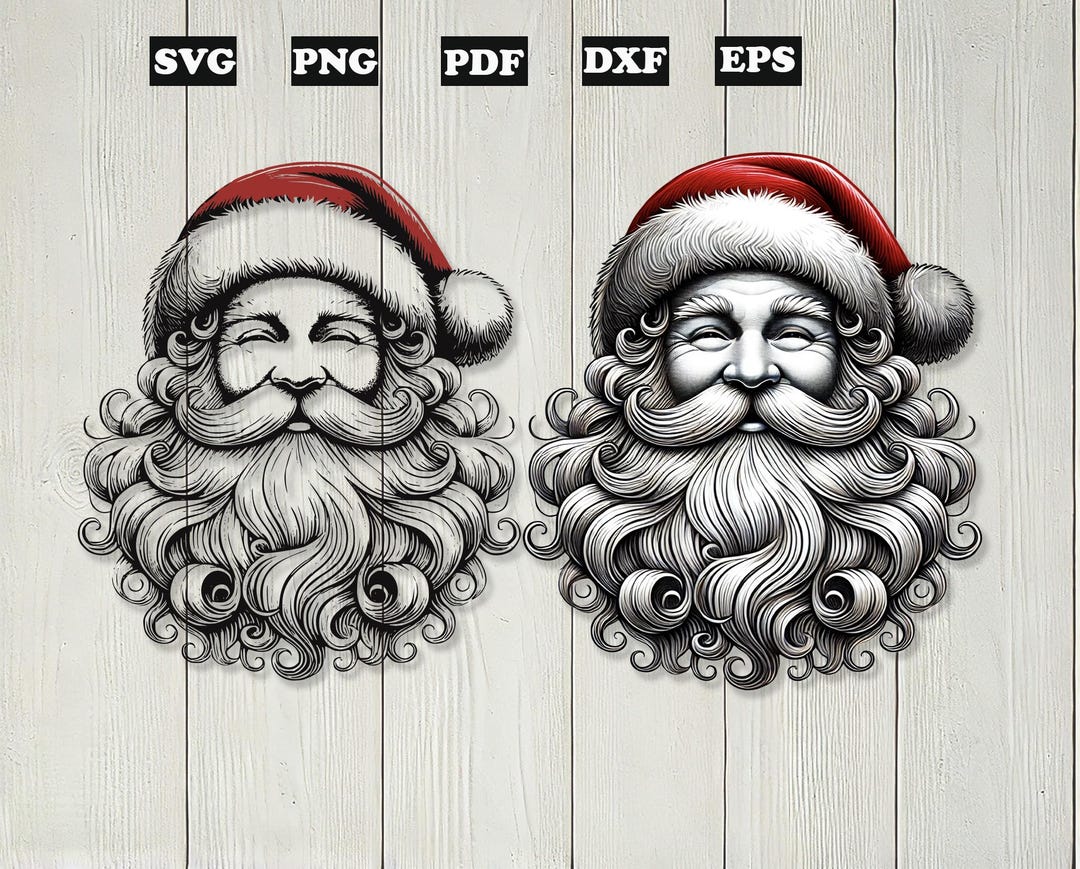 Christmas Vintage Santa Claus SVG, PNG Sublimation Images & Cut Files ...