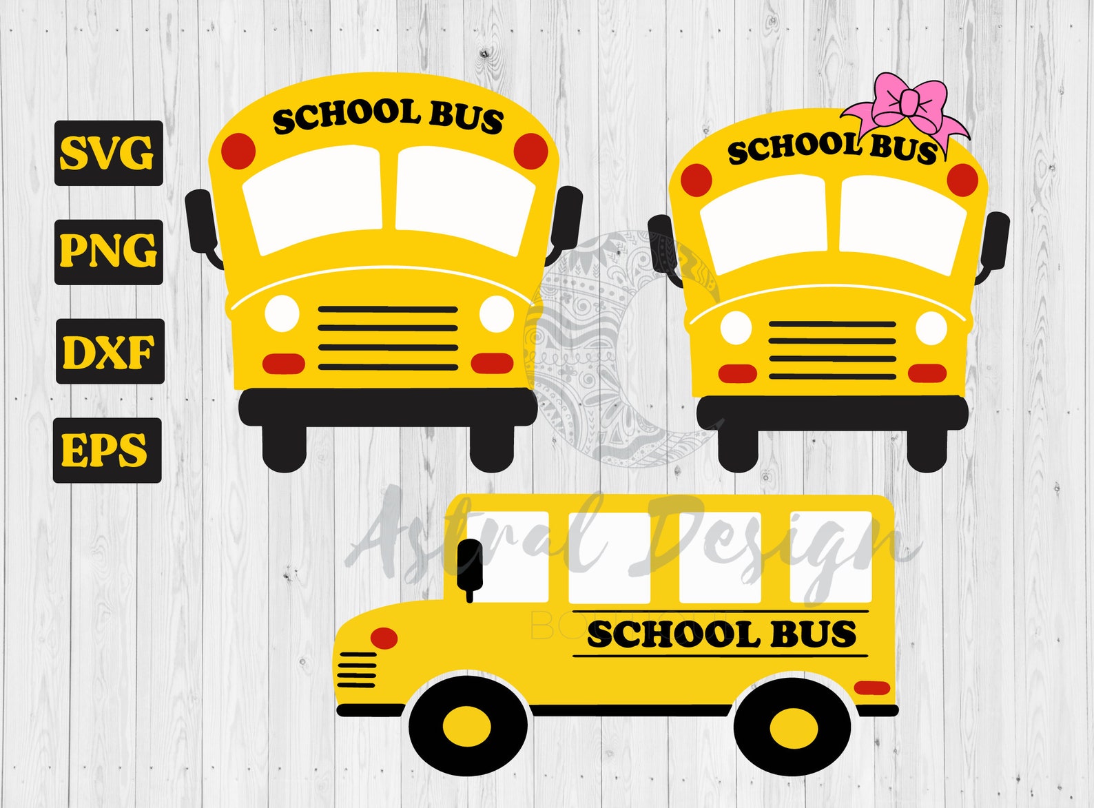 School Bus SVG Cut Files for Cricut Silhouette, School Clipart, School ...