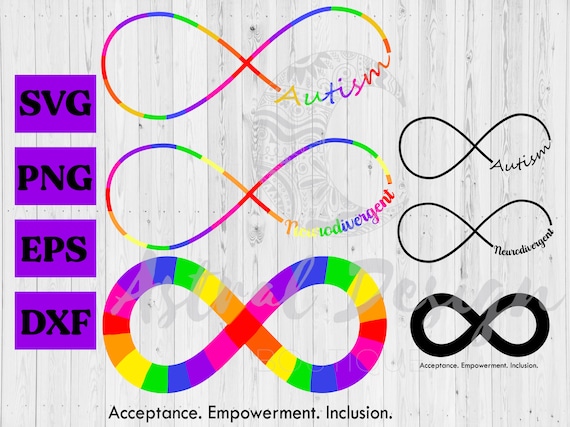 Rainbow Autism Infinity Symbol SVG Cut Files for Cricut | Etsy