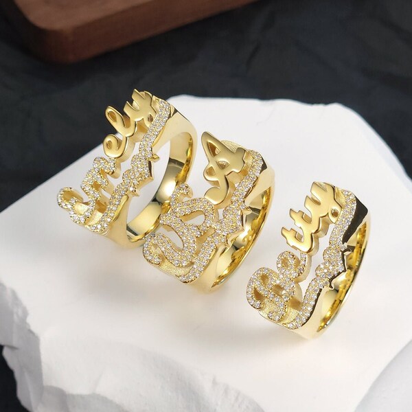 Name Ring Gold - Etsy