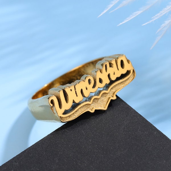 Cursive Name Ring - Etsy