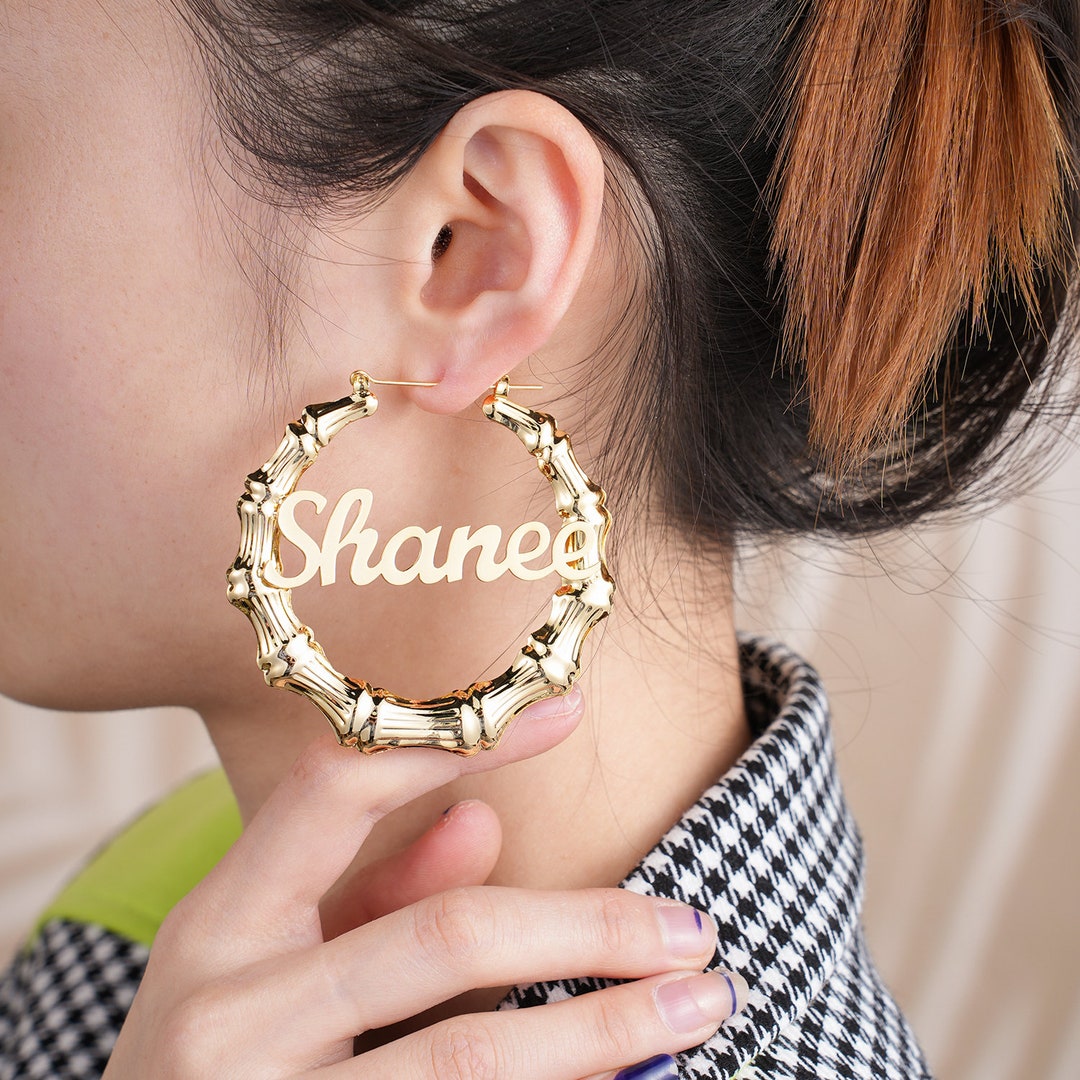 Big Bamboo Name Earrings 2024 epicamlv