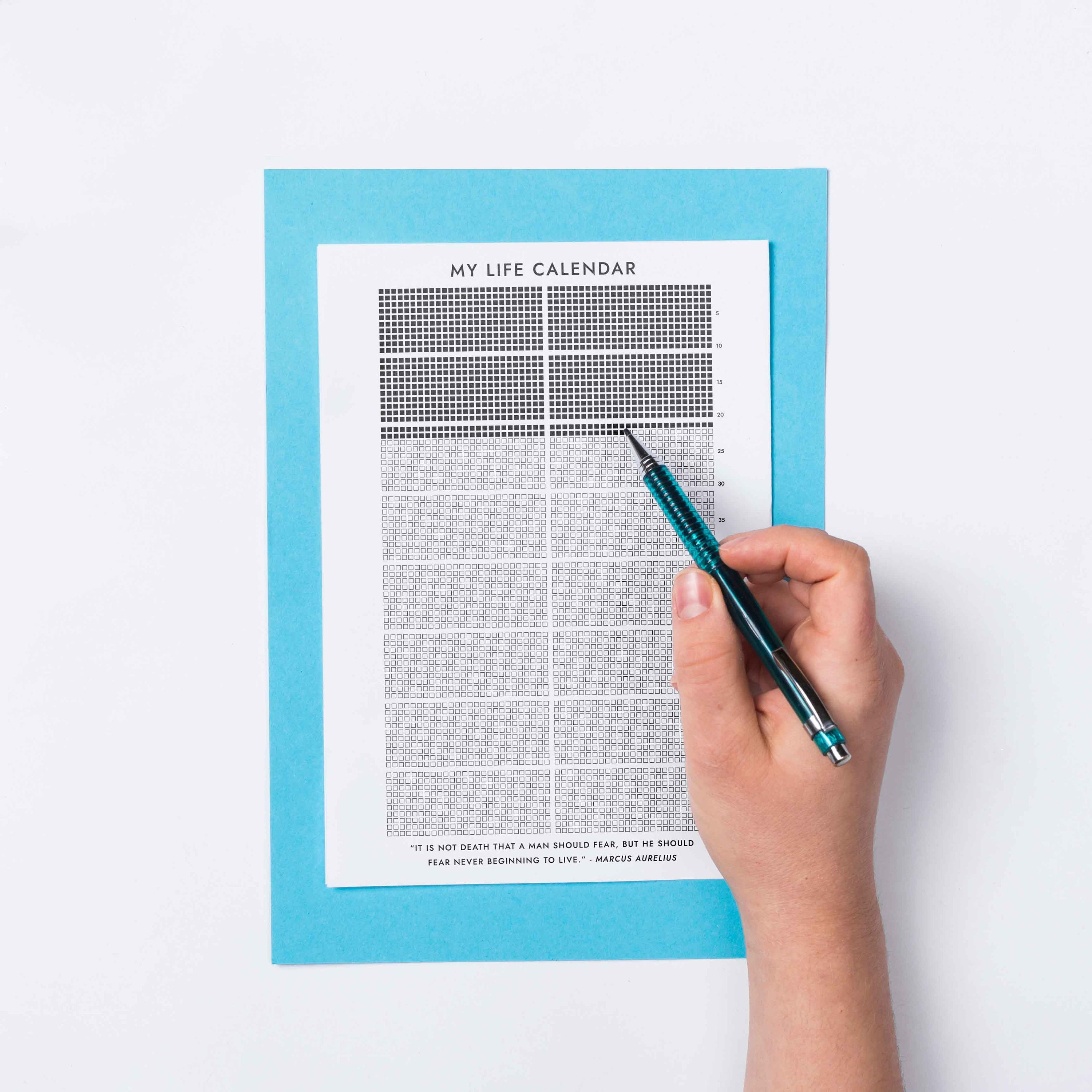 Personalized Life Calendar Memento Mori Framed Poster Custom - Etsy