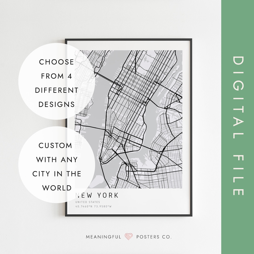 Personalized City Map, Custom Map Poster, Personalized Map, Custom City ...