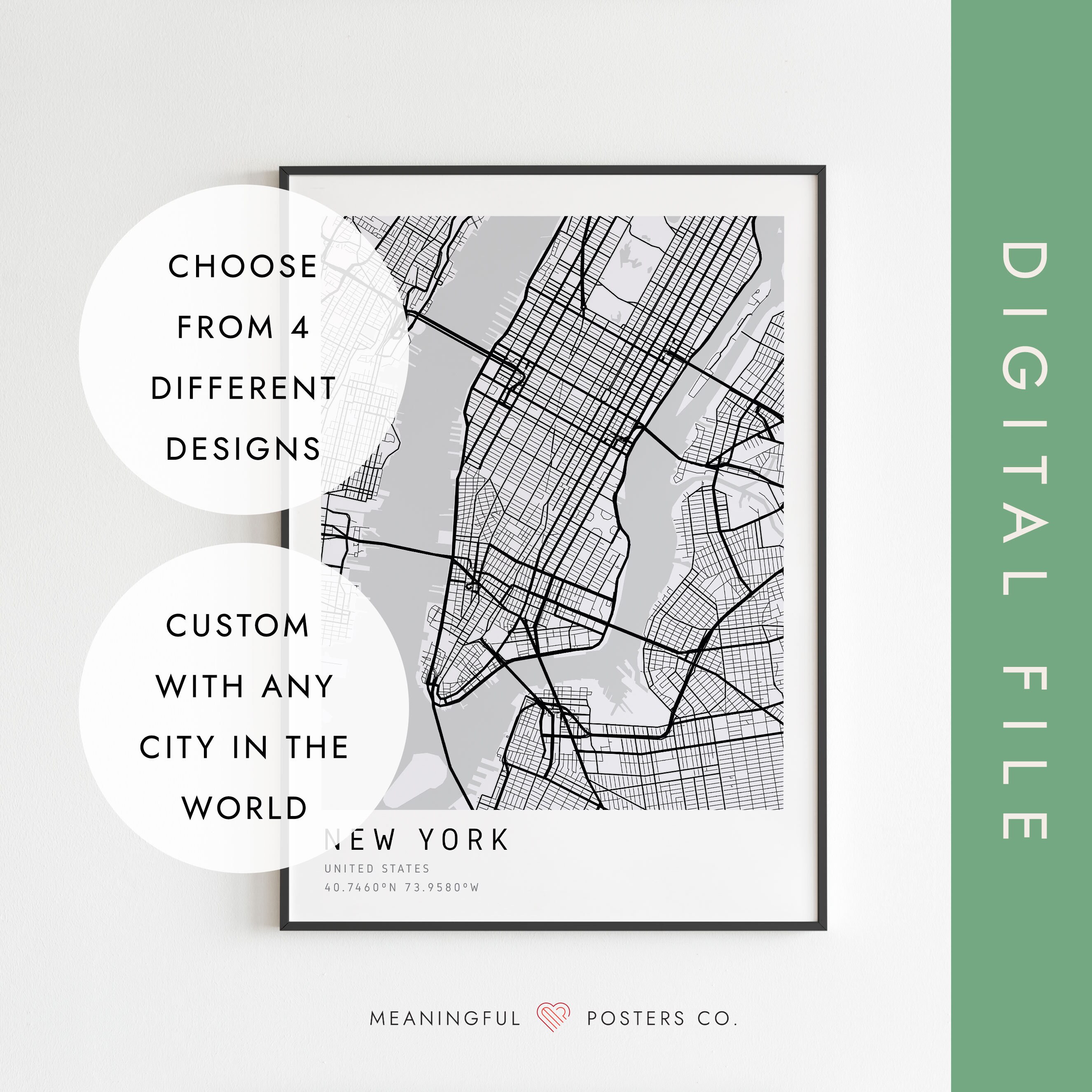 Personalized City Map Custom Map Poster Personalized Map | Etsy