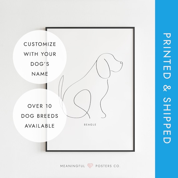 Custom Dog Poster Custom Dog Line Art Print Personalized Dog | Etsy