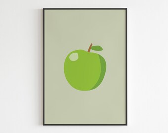 Green Apple Print - Etsy