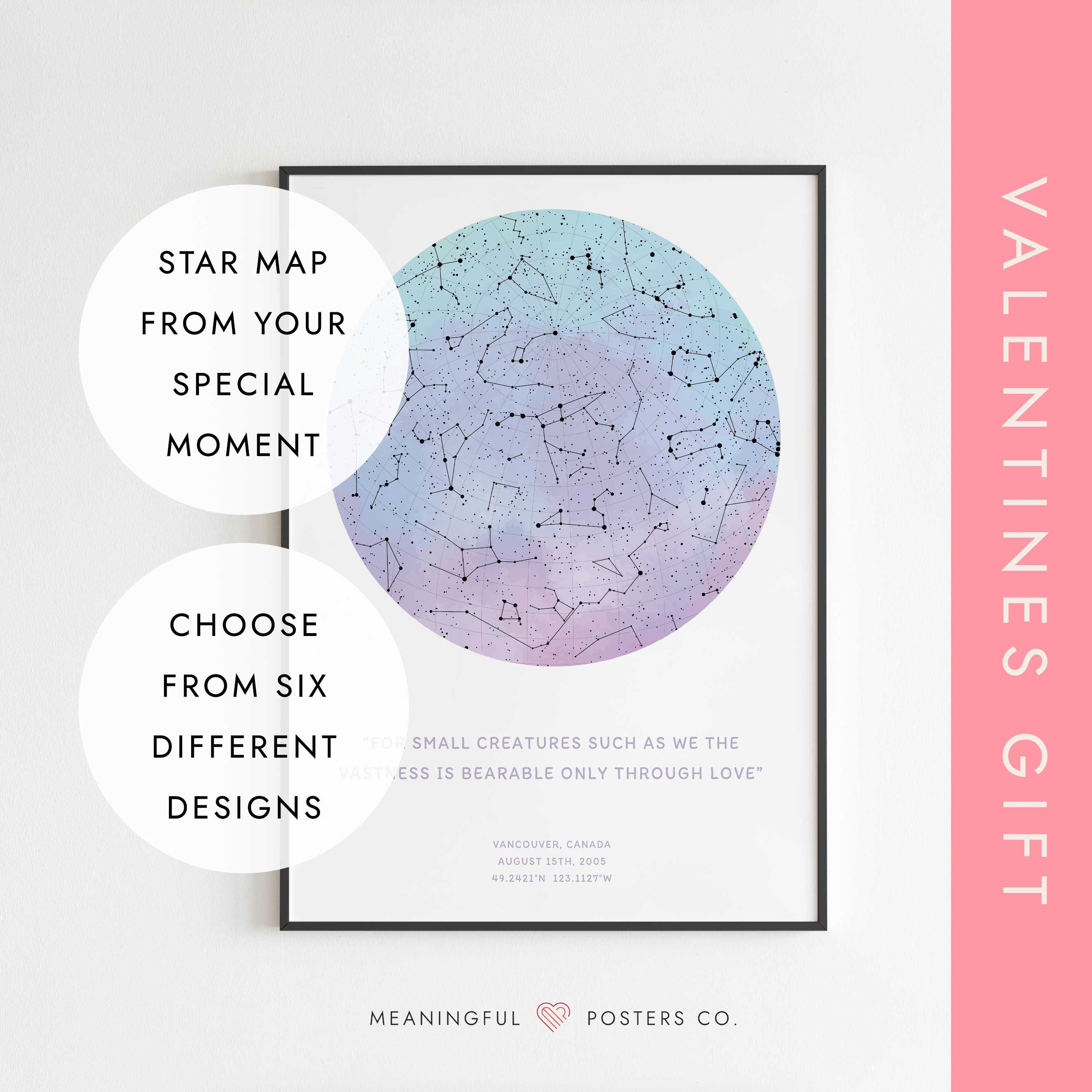 Personalized Star Map Custom Star Map Printable Night Sky - Etsy