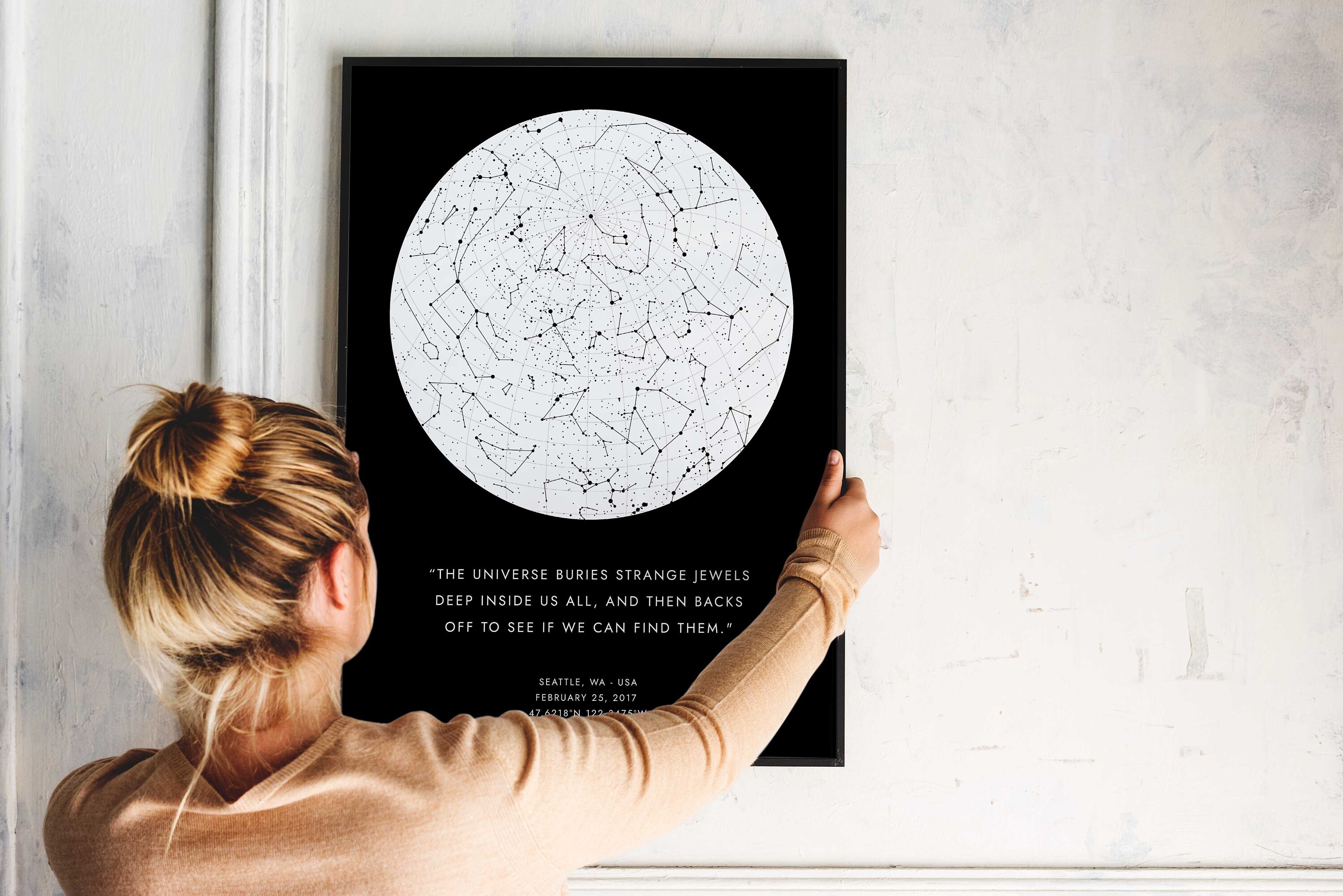 Personalized Star Map Custom Star Map Printable Night Sky - Etsy