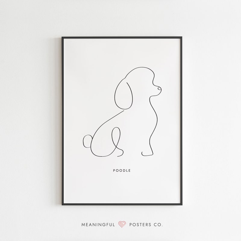 Poodle Drawing - Etsy