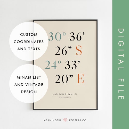 Minimalist Coordinates Print Custom GPS Coordinates Location - Etsy Minimalist Coordinates Print Custom GPS Coordinates Location - Etsy