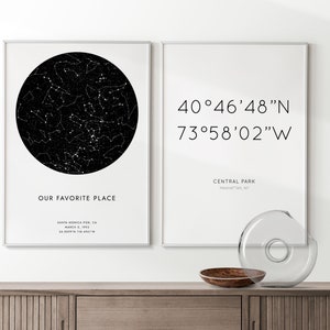 Minimalist Coordinates Poster, Poster or Framed, Custom GPS Coordinates ...