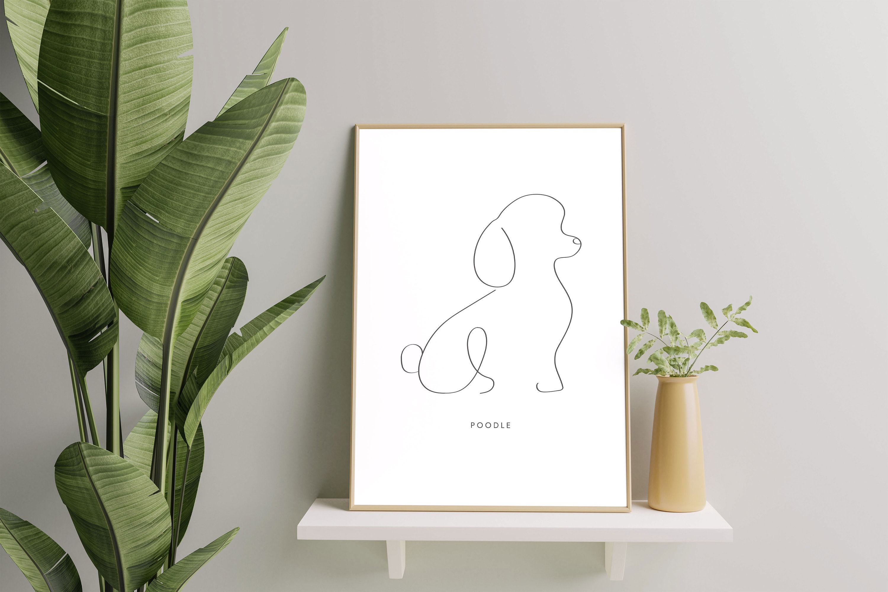 Pudel Line Art Print, Hund Linie Kunstdruck, Hund Linie Kunst Poster ...
