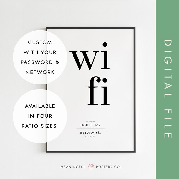 Custom Wifi Sign Wifi Password Sign Wifi Printable Wifi | Etsy