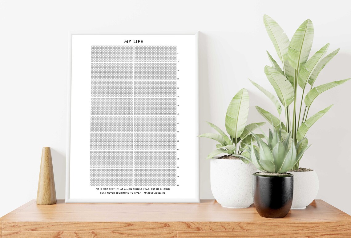 Personalized Life Calendar Memento Mori Framed Poster Custom - Etsy